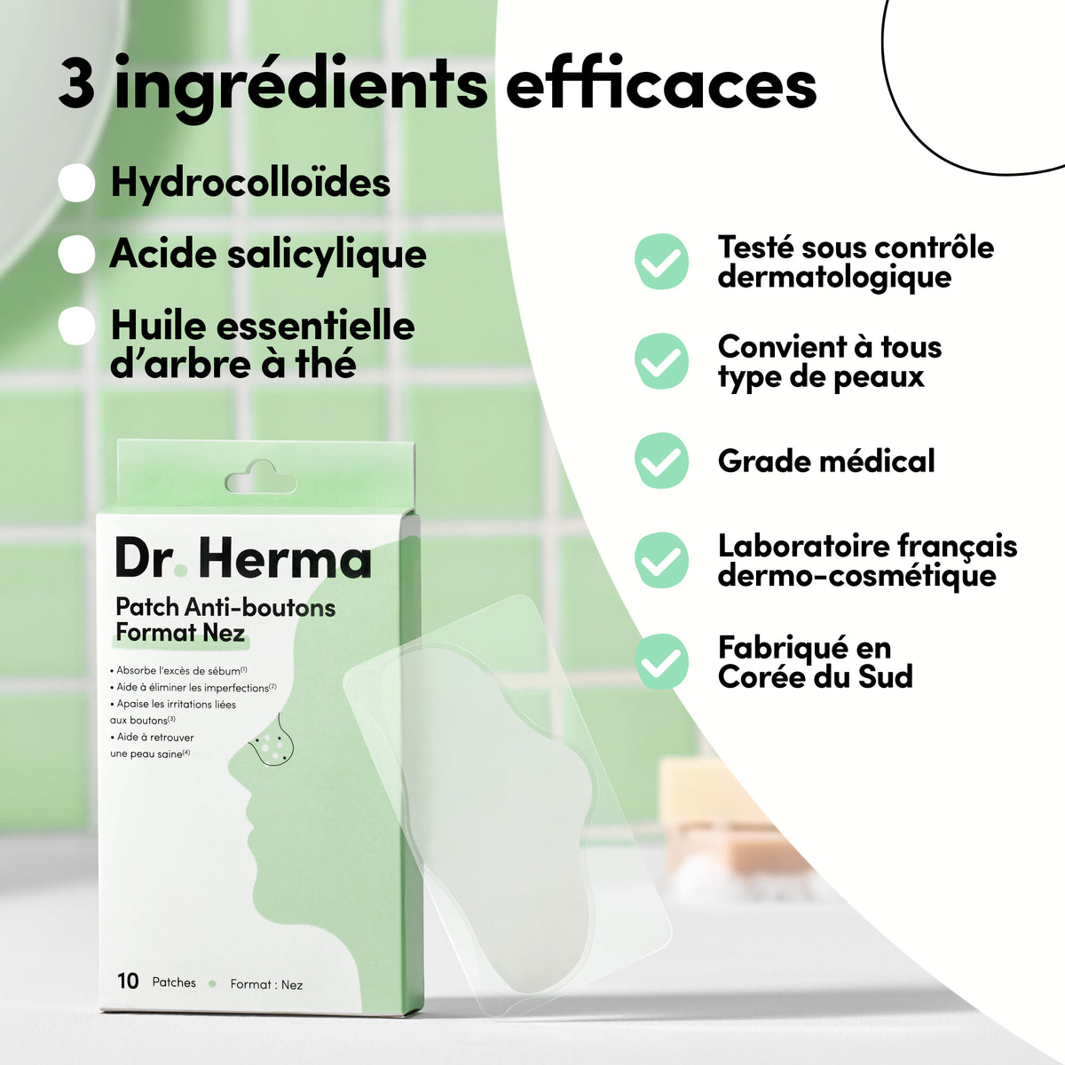 Dr. Herma | Patchs Anti-Boutons pour le traitement de l'Acné – Dr Herma